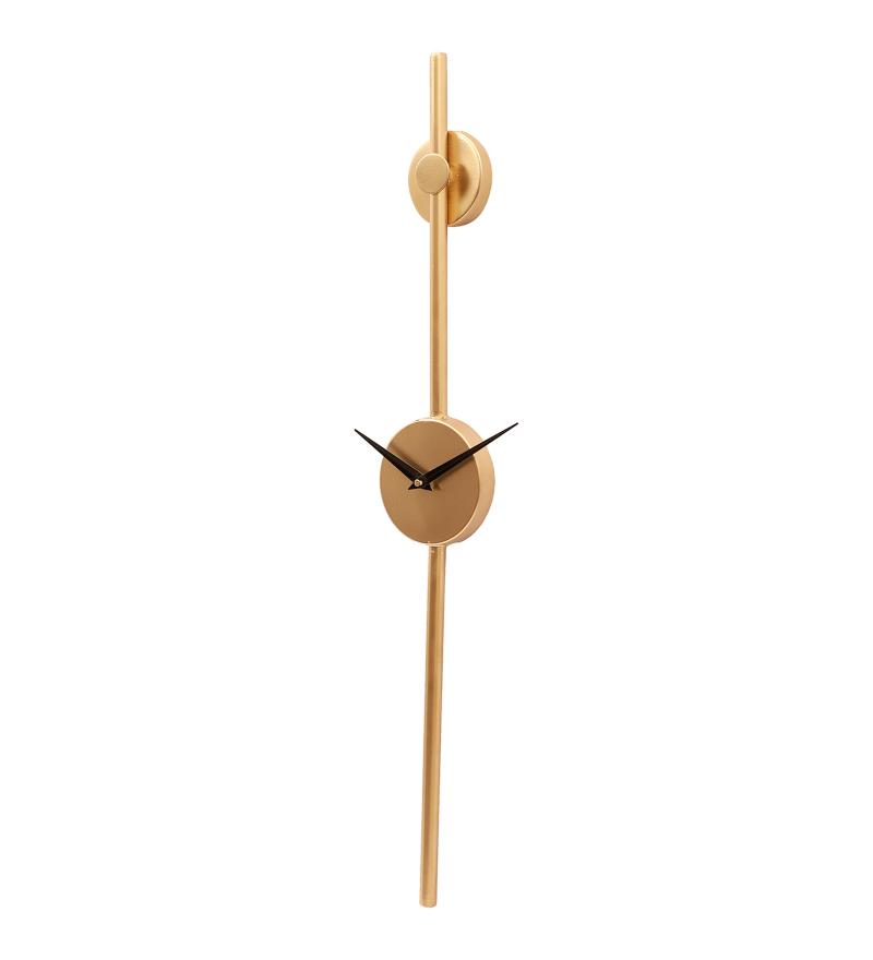 Gold SLim Long Pipe Clock